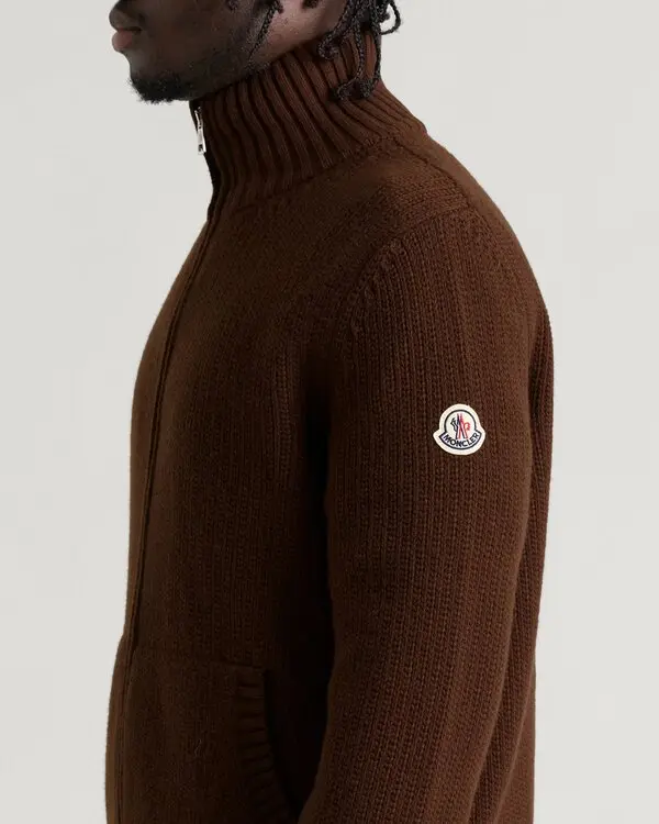 Moncler Zip Through Ribbed Jumper