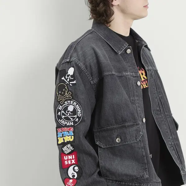 MASTERMIND WORLD Patched Denim Jacket