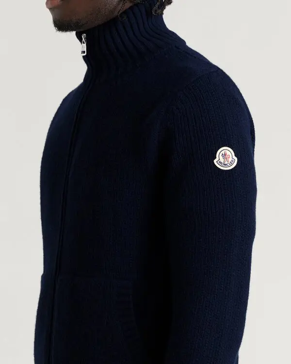 Moncler Zip Through Ribbed Jumper