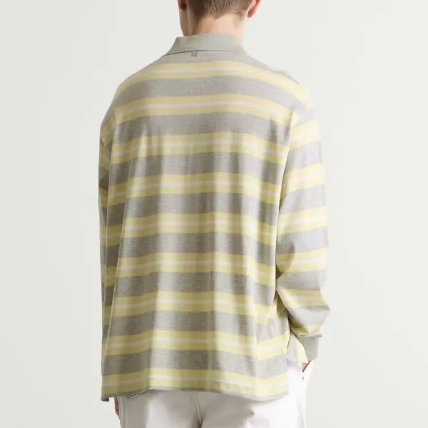AMI Paris Mercerised Jersey Adc Stripe Polo