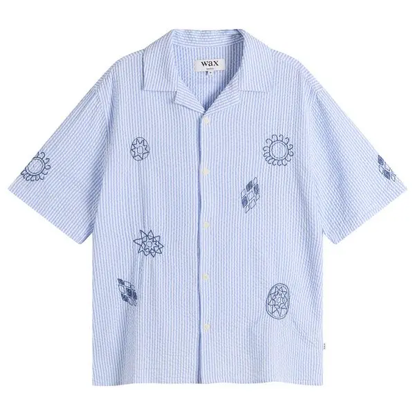 WAX LONDON Didcot Seersucker Doodle Vacation Shirt