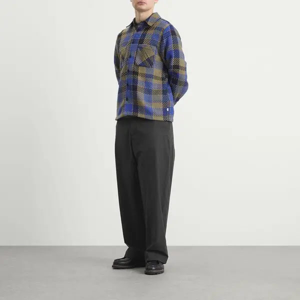 WAX LONDON Whiting Pike Check Overshirt - Blue/khaki