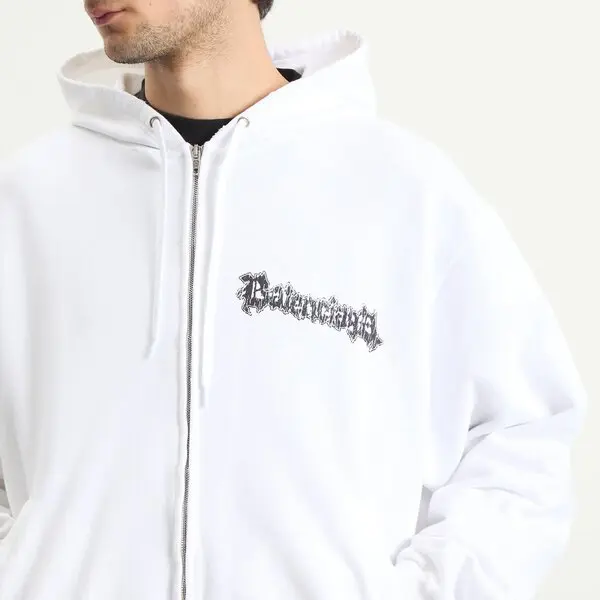 Balenciaga Metal Merch Oversized Zip-up Hoodie
