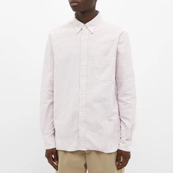 BEAMS Button Down Candy Stripe Shirt