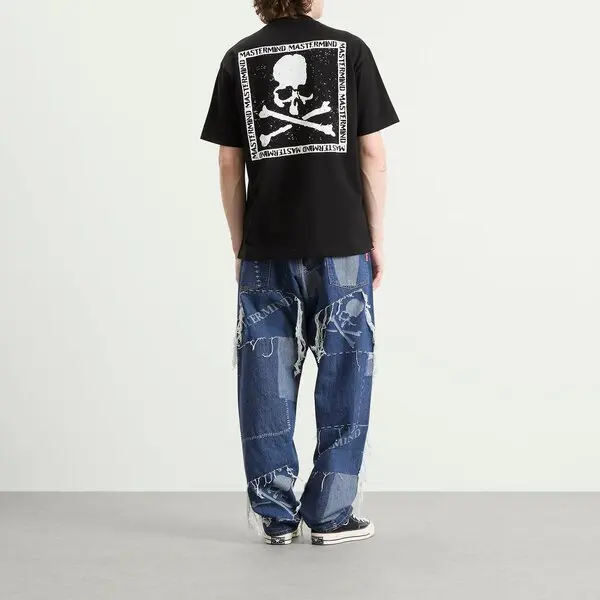 MASTERMIND WORLD Patchwork Jacquard Straight Denim Pants
