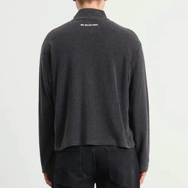MKI MIYUKI ZOKU Towelling Quarter Zip Sweatshirt