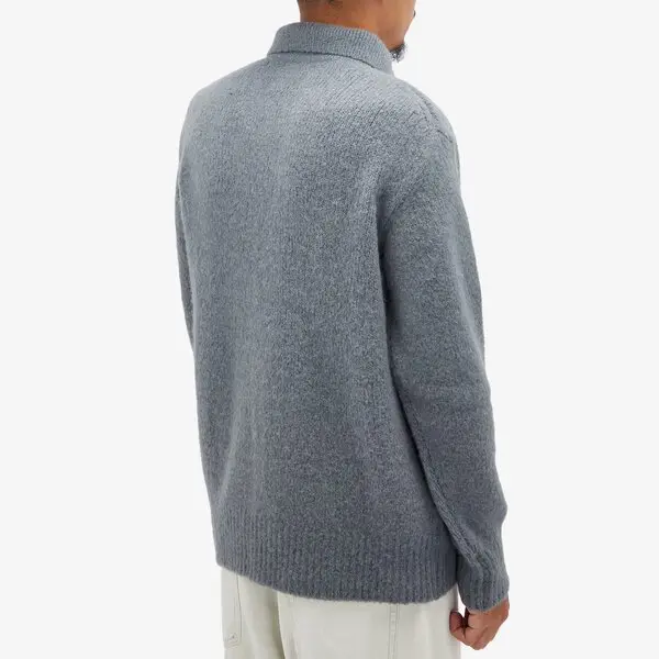 Norse Projects Rasmus Brushed Knit Polo - Mouse Grey