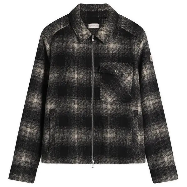 Moncler Check Shirt Jacket - Black