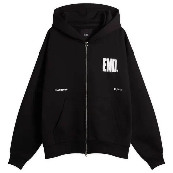 END. Milano Creed Zip Hoodie - Black