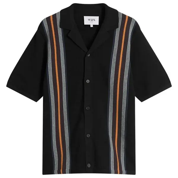 WAX LONDON Ivy Cotton Stripe Vacation Shirt - Black/multi