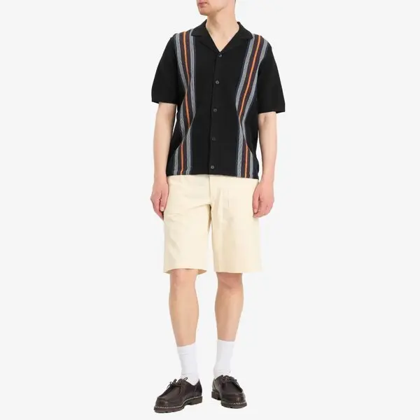WAX LONDON Ivy Cotton Stripe Vacation Shirt - Black/multi