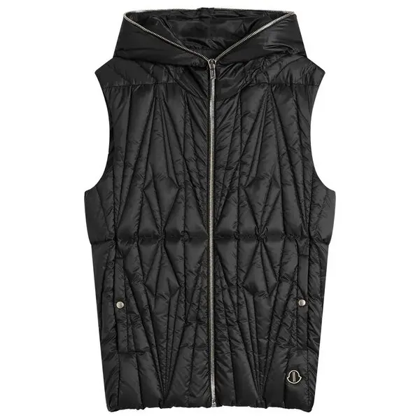 Rick Owens X Moncler Geocamo Flight Ziplock Hooded Vest Jacket