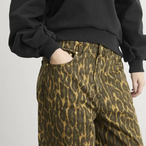 GANNI Print Denim Baggy Jeans
