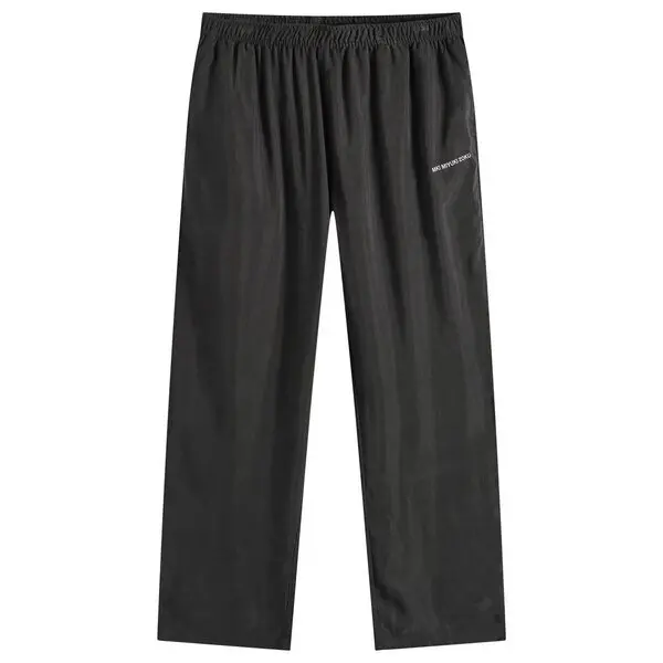 MKI MIYUKI ZOKU Ribbed Cupro Wide Leg Pants - Sueded Black