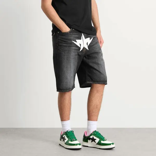 A BATHING APE Twin Sta Relaxed Fit Denim Shorts