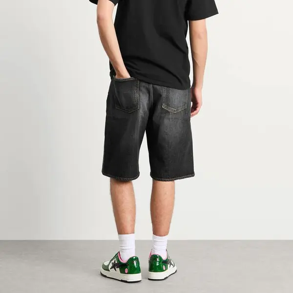 A BATHING APE Twin Sta Relaxed Fit Denim Shorts