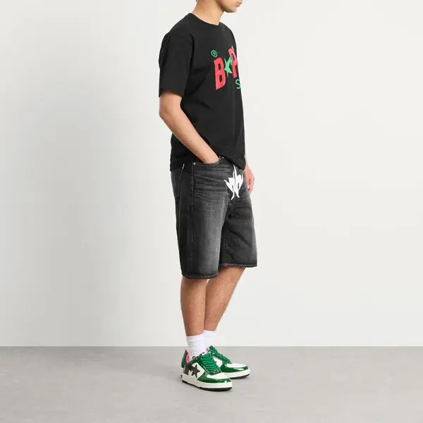 A BATHING APE Twin Sta Relaxed Fit Denim Shorts