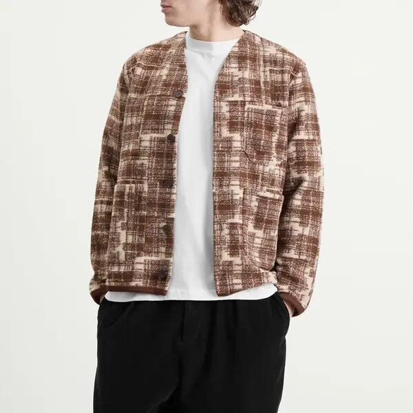 Universal Works Patch Check Fleece Cardigan