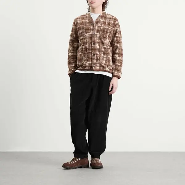 Universal Works Patch Check Fleece Cardigan