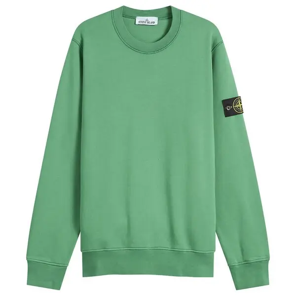 Stone Island Garment Dyed Crew Neck Sweatshirt - Malachite