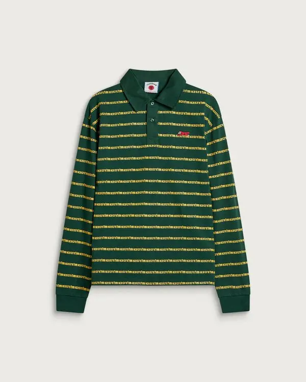 ICECREAM Running Dog Striped Rugby Shirt
