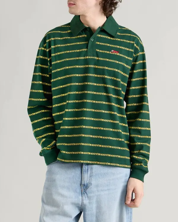 ICECREAM Running Dog Striped Rugby Shirt