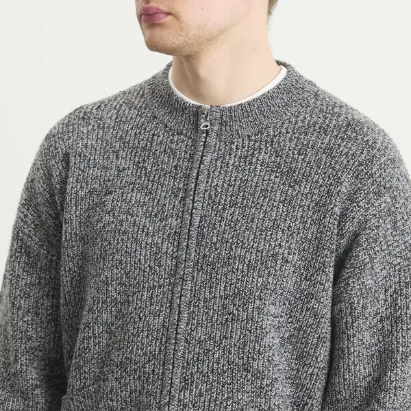 FRIZMWORKS Tweed Wool Deck Zip Cardigan