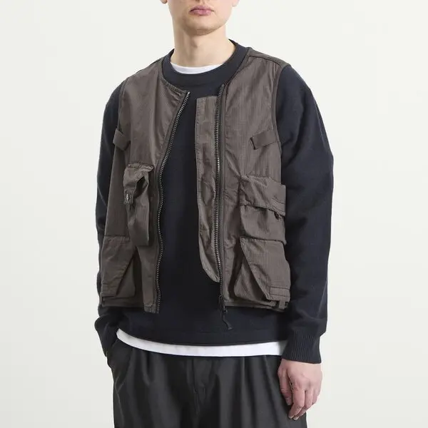 Stone Island Cotton Nylon Micro Ripstop Utility Vest Jacket