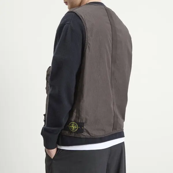 Stone Island Cotton Nylon Micro Ripstop Utility Vest Jacket
