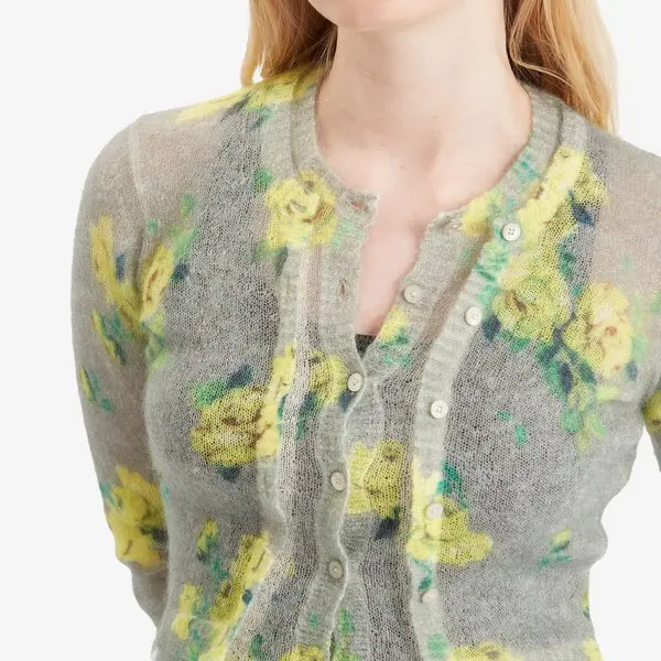Acne Studios Kahoo Printed Overwashed Mohair Cardigan