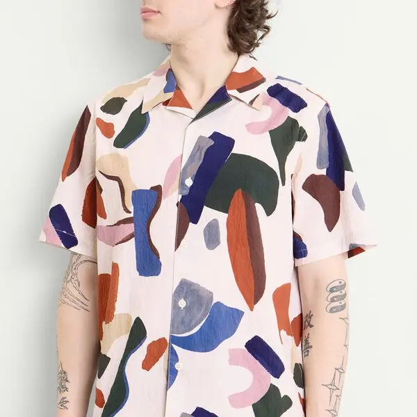 WAX LONDON Didcot Abstract Shapes Vacation Shirt
