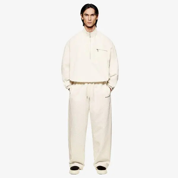 MKI MIYUKI ZOKU Seersucker Quarter Zip Sweatshirt