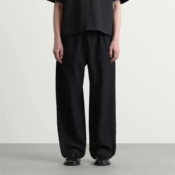 MKI MIYUKI ZOKU Presented Seersucker Wide Leg Trousers