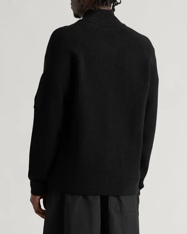 C.P. COMPANY Waffle Knit Lens Zip Cardigan