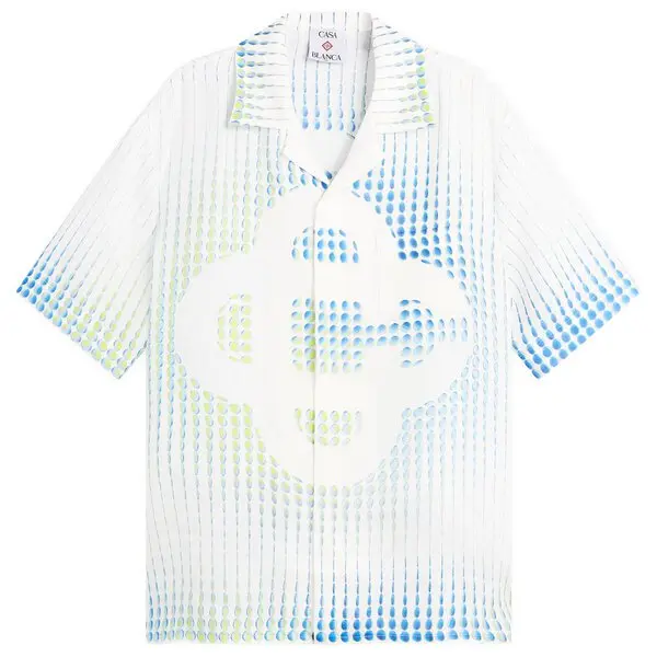 Casablanca Pills Cuban Collar Linen Shorts Sleeve Shirt