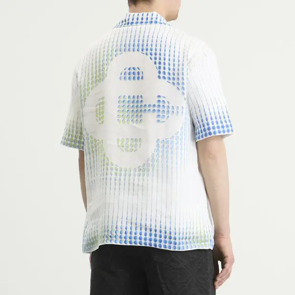 Casablanca Pills Cuban Collar Linen Shorts Sleeve Shirt