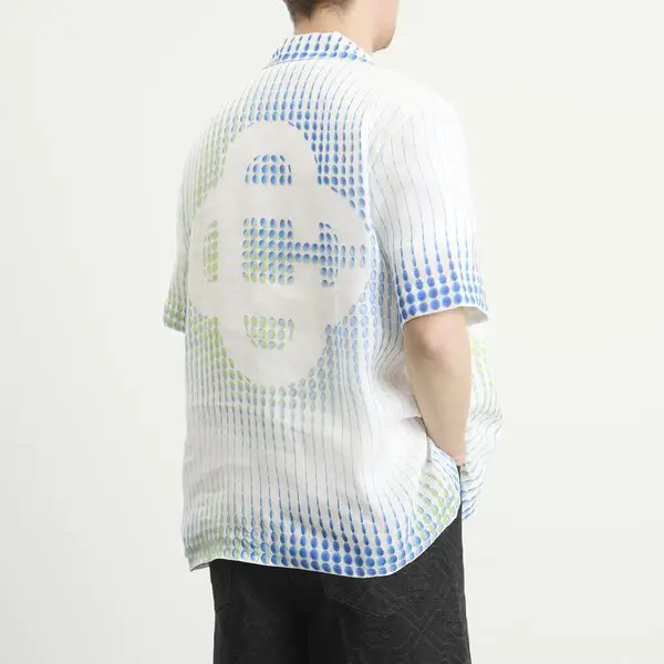 Casablanca Pills Cuban Collar Linen Shorts Sleeve Shirt