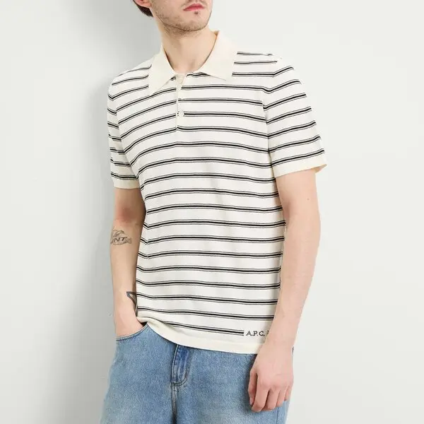A.p.c. Polo Shirt - Ecru/black