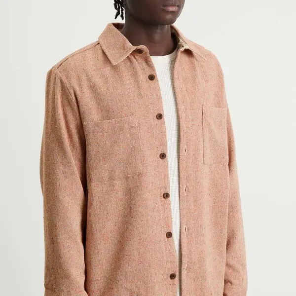 WAX LONDON Whiting Wool Fleck Overshirt
