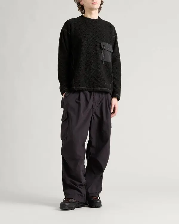 AND WANDER Re Wool Jq Crew Sweatshirt - Black