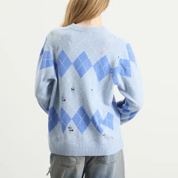 CHARLES JEFFREY Distressed Argyle Jumper