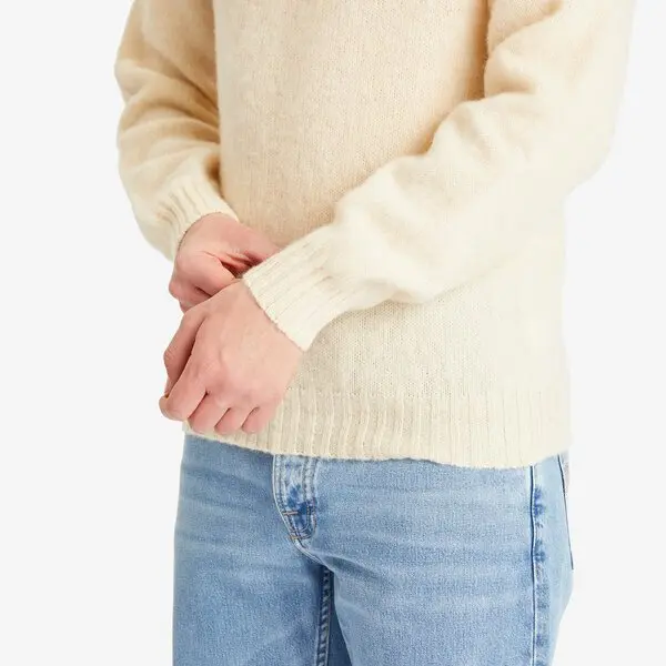 DRAKE'S Brushed Shetland Crewneck Jumper