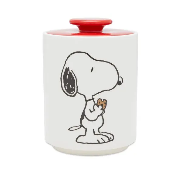 PEANUTS Snoopy Cookie Jar - White/red