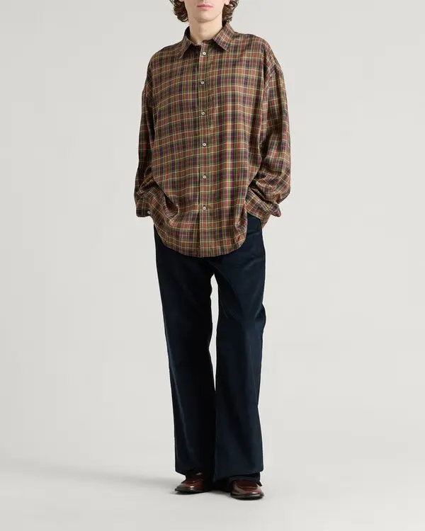 Acne Studios Setar Check Flannel Long Sleeve Shirt