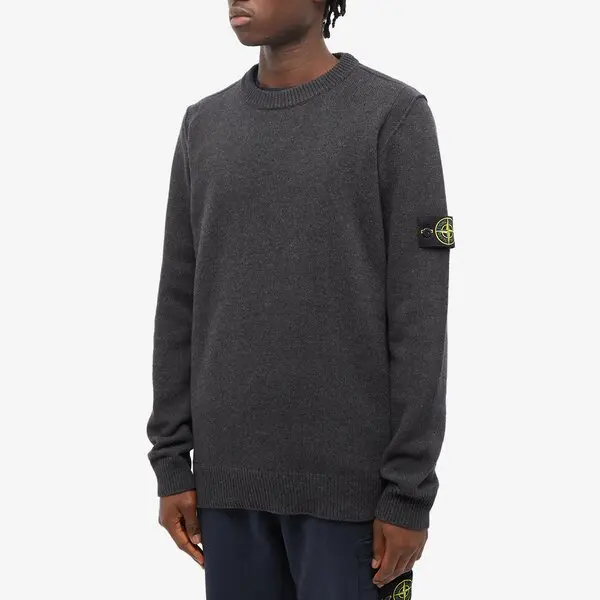 Stone Island Reverse Seam Lambswool Crew Knit Sweatshirt