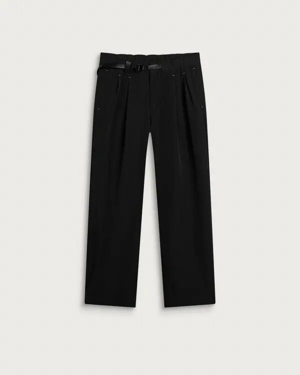 AND WANDER Light Cloth Wide Trousers - Black