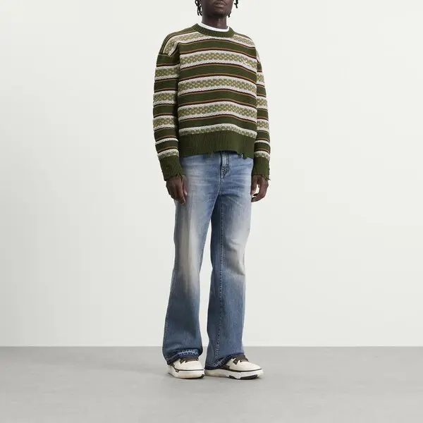 Amiri Western Logo Striped Sweater