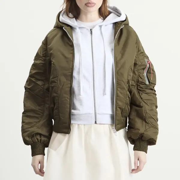 PEACHY DEN The Penny Flight Jacket - Moss
