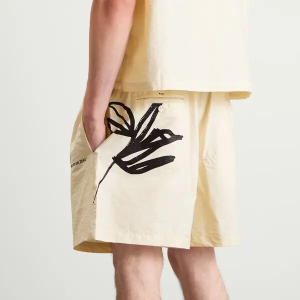 MKI MIYUKI ZOKU Washed Ink Flower Shorts Presented By