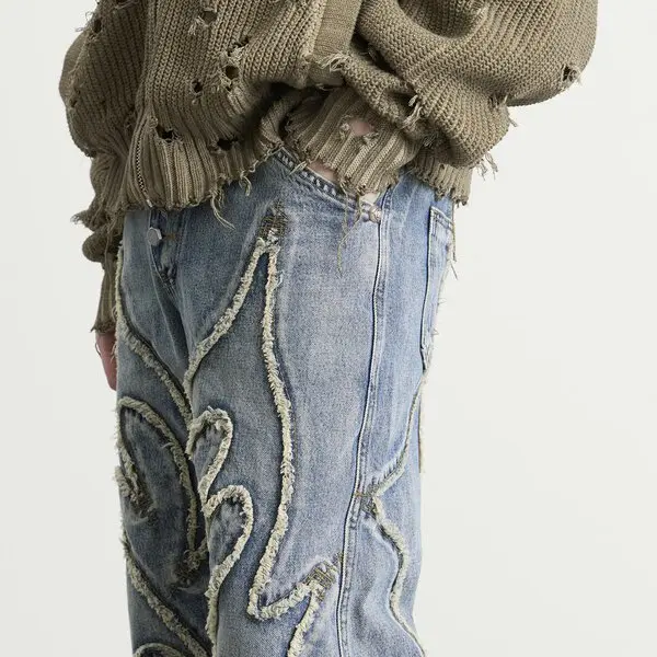 THUG CLUB Tribal Denim Jeans - Blue
